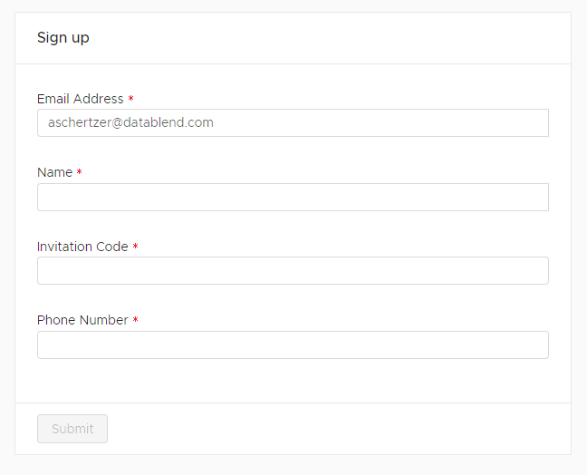 Logging into DataBlend